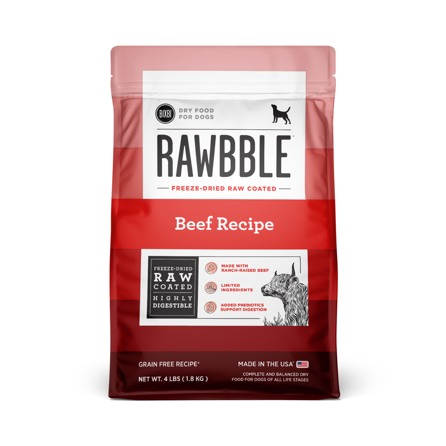 Rawbble® Freeze-Dried Food for Dogs - Beef Recipe • BIXBI